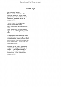 dansk digt - Dansk - Opgaver.com