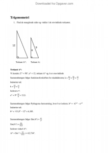 Trigonometri - Matematik - Opgaver.com