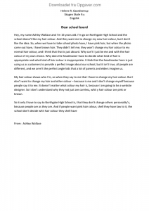 dear school board - Engelsk - Opgaver.com