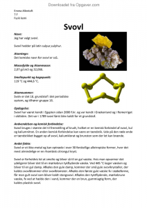 Svovl - Fysik - Opgaver.com