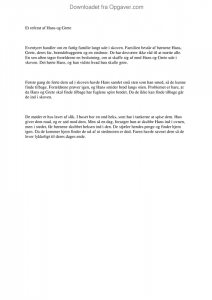 Hans og Grete - Andet - Opgaver.com