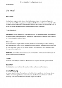 die insel noter - Tysk - Opgaver.com