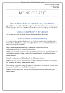Meine Freizeit - Tysk - Opgaver.com