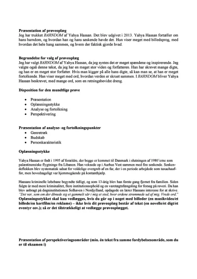 Synopsis - Dansk - Opgaver.com