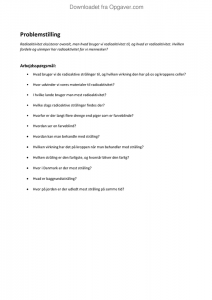 Problemstilling - stråling - Fysik/Kemi - Opgaver.com