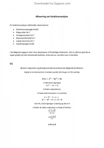 funktionsanalyse - Matematik - Opgaver.com