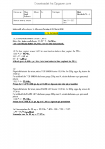 Matematik - På indkøb - Matematik - Opgaver.com