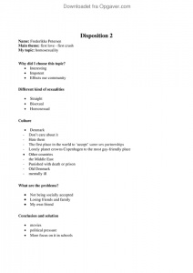 Engelsk disposition - Engelsk - Opgaver.com