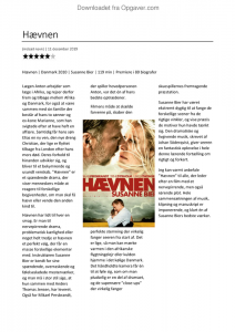 Filmanmeldelse af Hævnen - Dansk - Opgaver.com