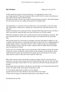 Brev til slagmarken - Dansk - Opgaver.com