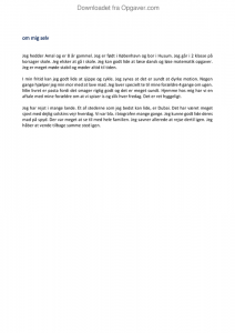 om mig slev - Dansk - Opgaver.com