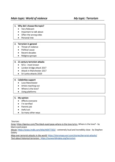 engelsk outline - Engelsk - Opgaver.com