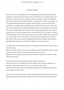 the power of one summary - Engelsk - Opgaver.com