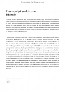Eksempel på diskussion samfundsfag - Samfundsfag - Opgaver.com