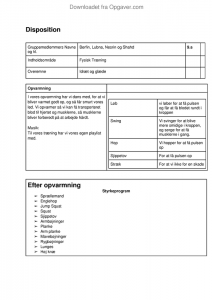 Eksempel på disposition idrætseksamen - Idræt - Opgaver.com