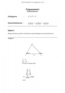 Trigonometri - Matematik - Opgaver.com