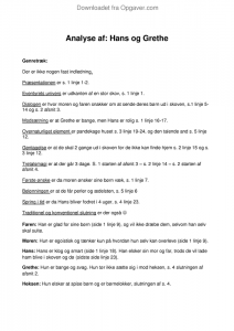 Analyse af Hans og Grethe - Dansk - Opgaver.com