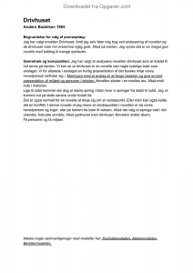 Analyse af Drivhuset - Dansk - Opgaver.com