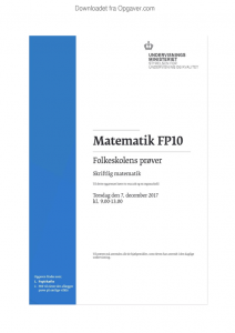 Matematik FP10 2017 - Matematik - Opgaver.com