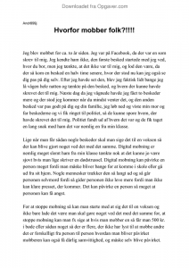 Hvorfor mobber folk - Dansk - Opgaver.com