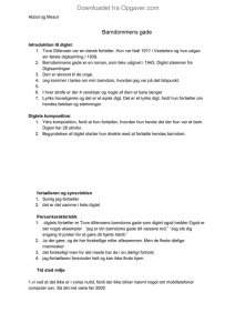 Barndommens gade af Tove Ditlevsen - Dansk - Opgaver.com