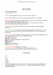 AP Latin noter - Andet - Opgaver.com