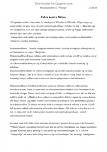 Fakta kontra fiktion - Historie - Opgaver.com