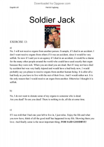 Soldier Jack - Engelsk - Opgaver.com