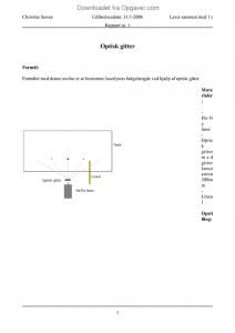 optisk gitter - Fysik - Opgaver.com
