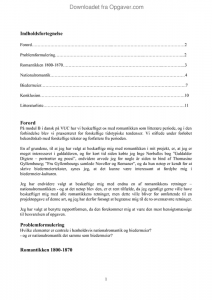 Nationalromantik og Biedermeier - Dansk - Opgaver.com