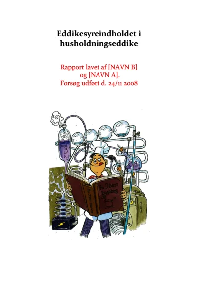 eddikesyreindholdet i husholdningseddike - Fysik/Kemi - Opgaver.com