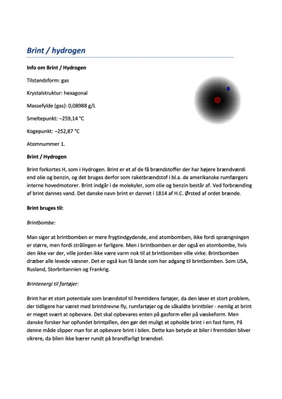 Atom Brint - Fysik - Opgaver.com