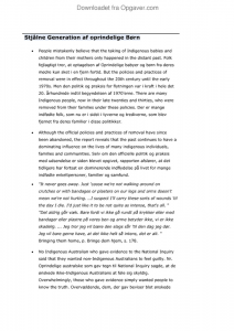 stjålene generation - Dansk - Opgaver.com