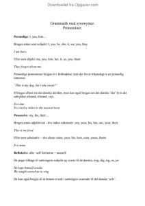 Pronominer - Engelsk - Opgaver.com