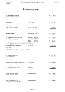 problemregning - Matematik - Opgaver.com