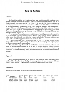 salg og service - Erhvervsøkonomi - Opgaver.com