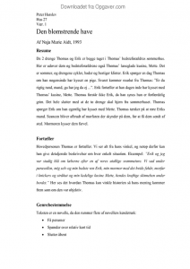 den blomstrende have - Dansk - Opgaver.com