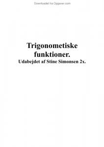 trigonometriske funktioner - Matematik - Opgaver.com
