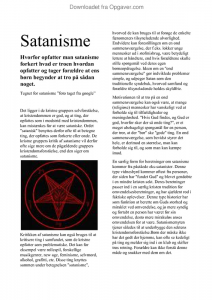 satanisme - Religion - Opgaver.com