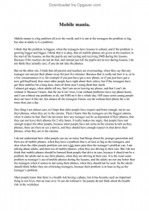 Mobile mania. - Engelsk - Opgaver.com