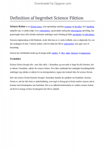 sicence fiktion - Dansk - Opgaver.com