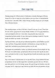 den lige vej - Dansk - Opgaver.com