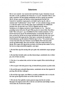 Satanismen - Religion - Opgaver.com