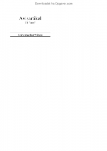 avis artikel til bogen intet - Dansk - Opgaver.com