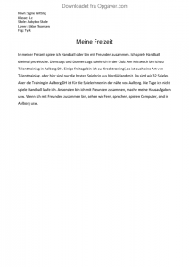 in meiner freizeit - Tysk - Opgaver.com