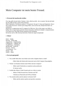 Mein Computer ist mein bester Freund - Tysk - Opgaver.com