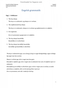 Engelsk grammatik - Engelsk - Opgaver.com