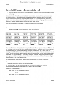 Kartoffeldiffusion - Osmotiske tryk - Biologi - Opgaver.com
