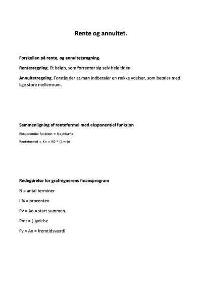 rente og annuitet - Matematik - Opgaver.com