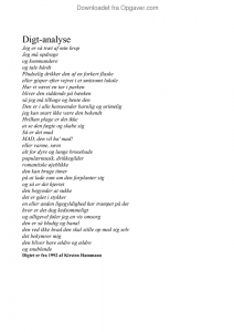 jeg er så træt af min krop digt-analyse - Dansk - Opgaver.com